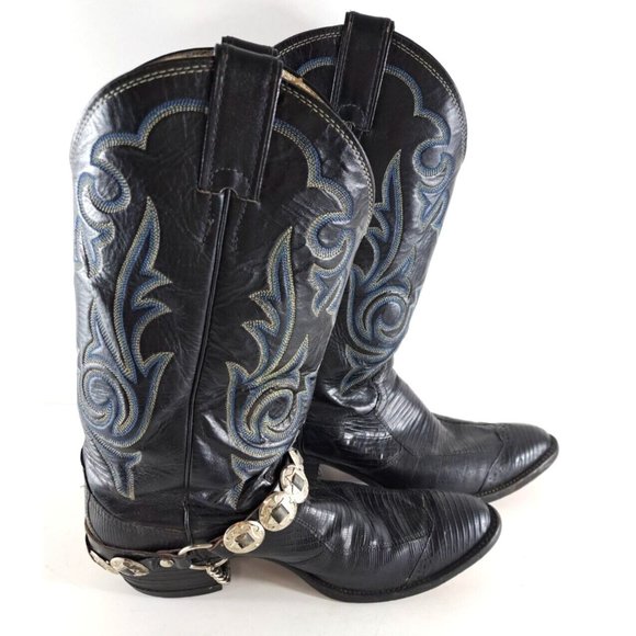 Justin Boots | Shoes | Mens Justin Western Boots Black Lizard Skin ...